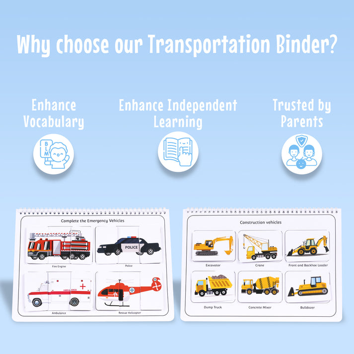 Transportation Binder (Ages 2 to 5 years) – Little Minds At Work