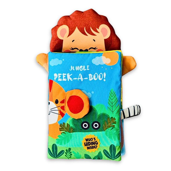 Jungle Peek-a-Boo Soft Cloth Book (0–18 Months) | 8 Interactive Pages ...
